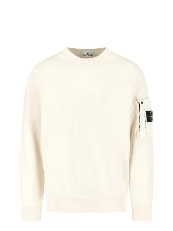 Stone Island Compass Cotton Sweatshirt - White