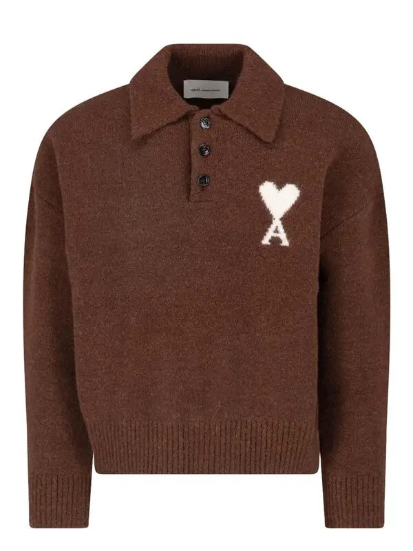 AMI Paris Sweater " De Caur - Brown