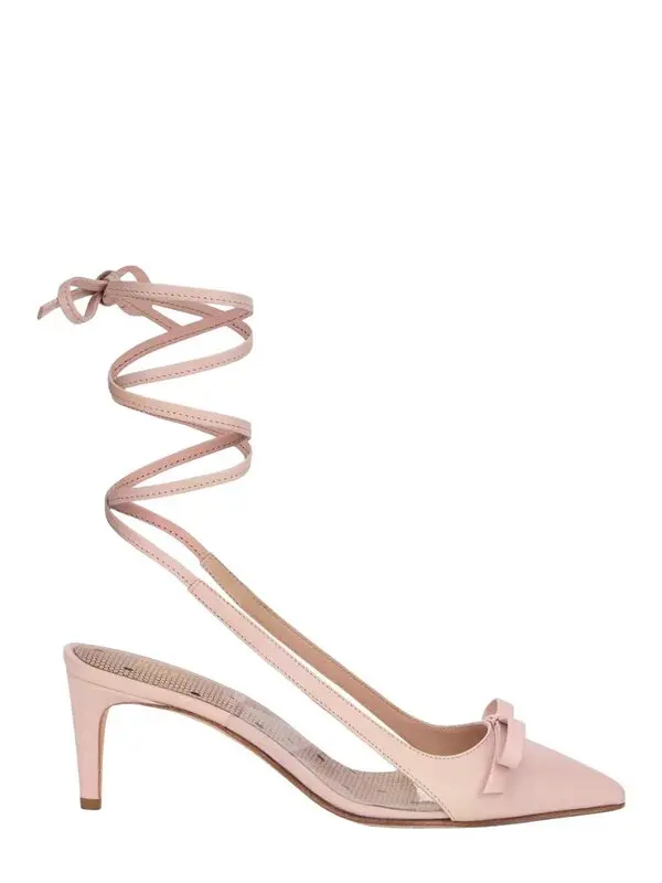 Red Valentino Bow-detail Tie-up Pumps - Pink