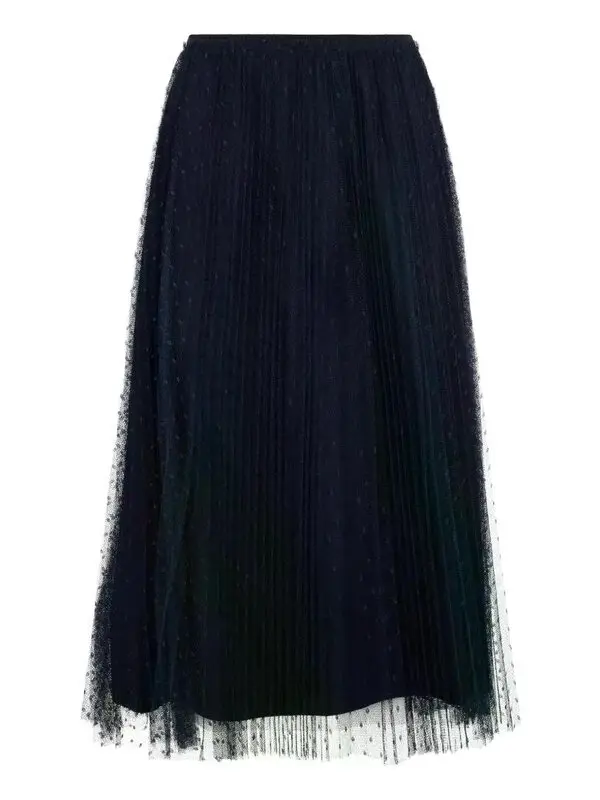 Valentino Garavani Pleated Polka-dot Maxi Skirt - Blue