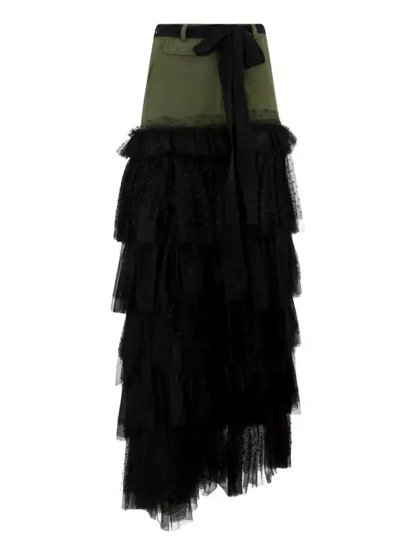 Valentino Garavani Tiered Ruffled Maxi Skirt - Black