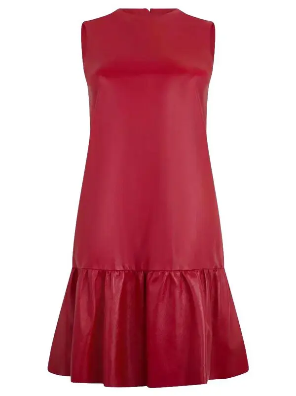 Valentino Garavani Bow-detail Ruffled-hem Mini Dress - Red