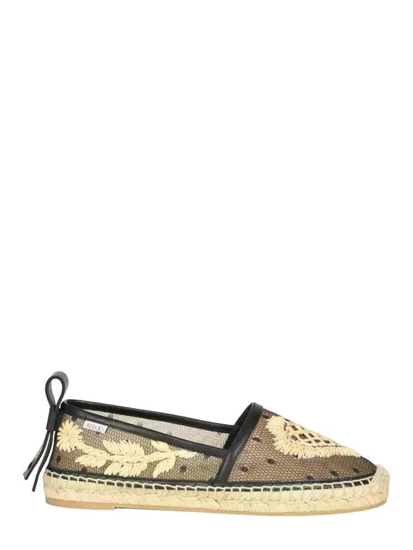 Valentino Garavani Floral-embroidery Espadrilles - Black