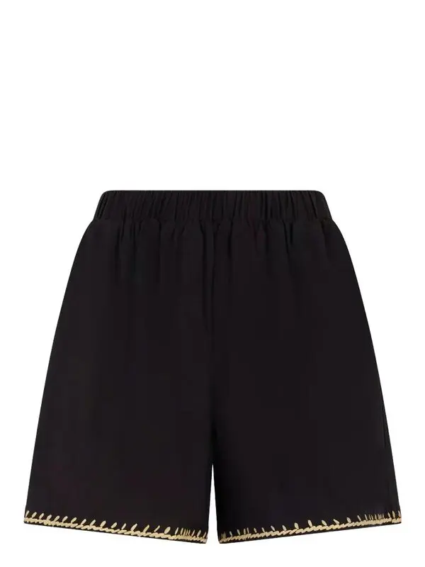 Valentino Garavani Embroidered-trim Shorts - Black