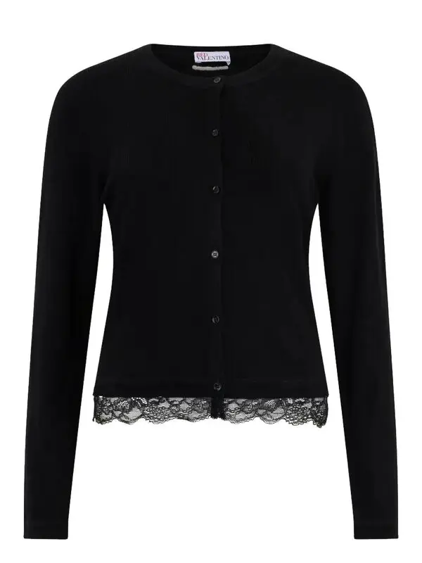 Valentino Garavani Lace-trim Cardigan - Black