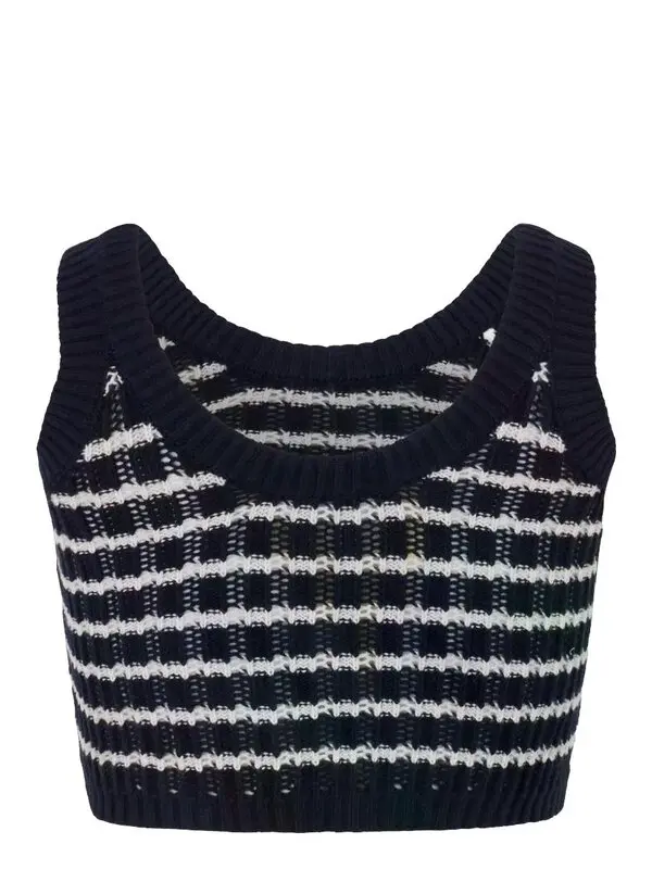 Valentino Garavani Striped Knit Top - Blue
