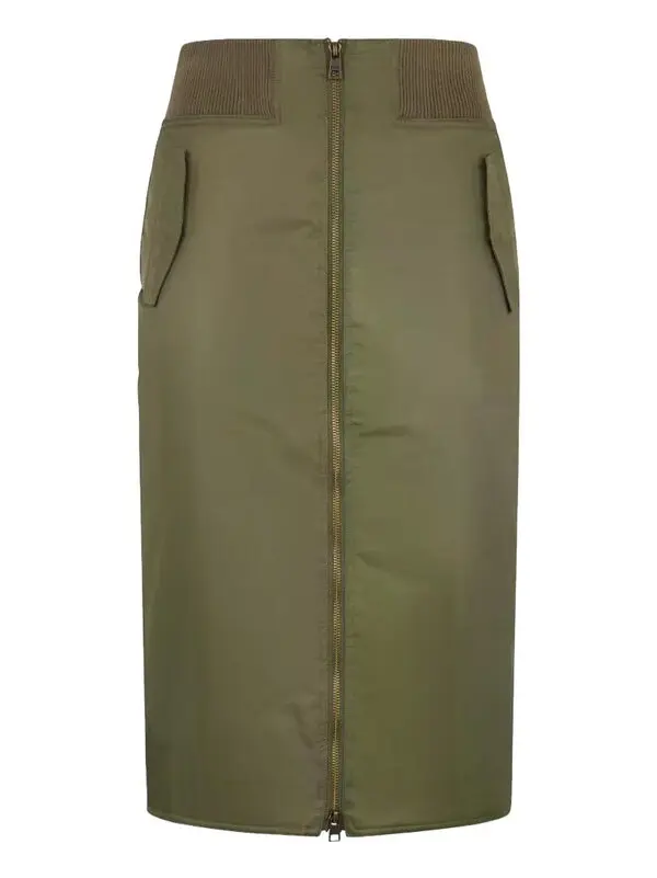 Valentino Garavani Midi Skirt With Full-zip Fastening - Green