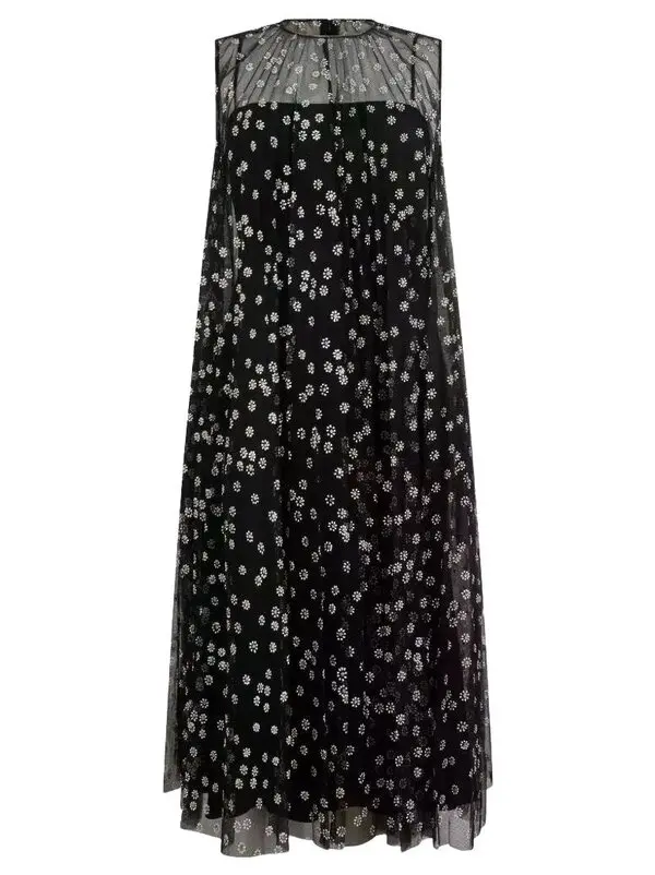 Valentino Garavani Floral Midi Dress - Black
