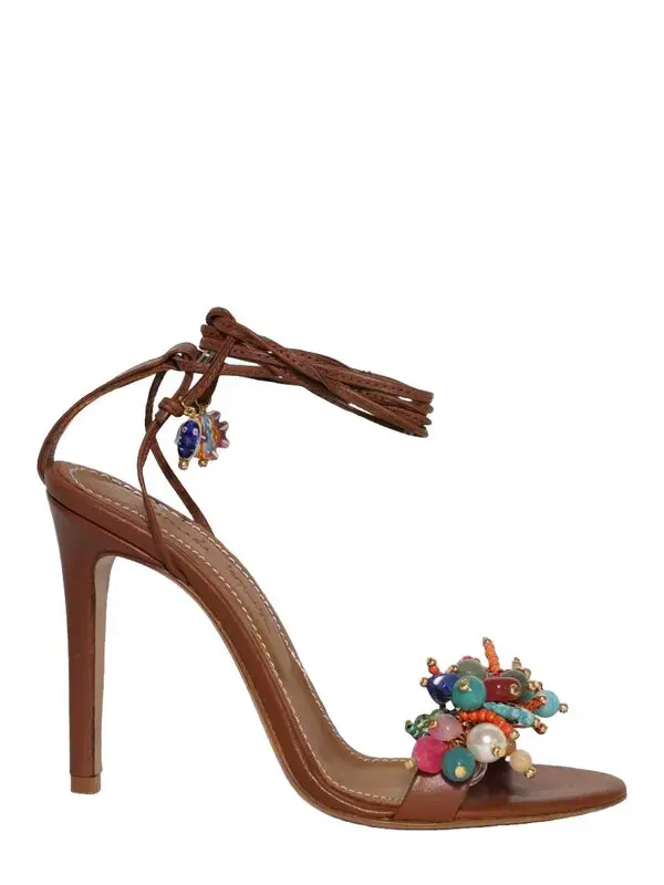 ALAMEDA TURQUESA Oceanide Beaded-tie Sandals - Brown