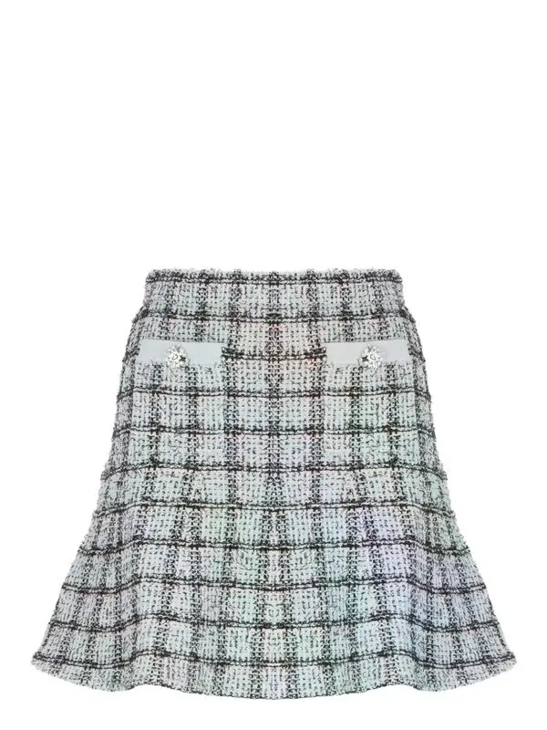 SELF-PORTRAIT Check-pattern Mini Skirt - Blue