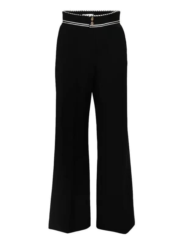 FRAME Prim Stripe Detail Trousers - Black