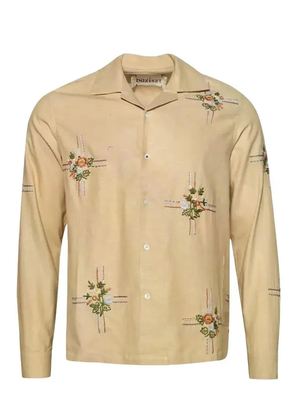 BAZISZT Cabin Floral Embroidery Shirt - Neutrals