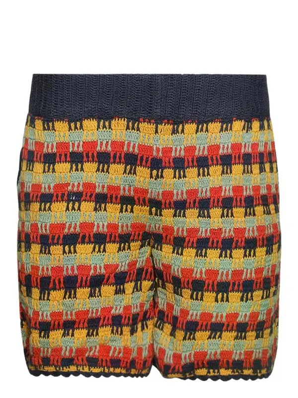 BAZISZT Patterned Shorts - Red