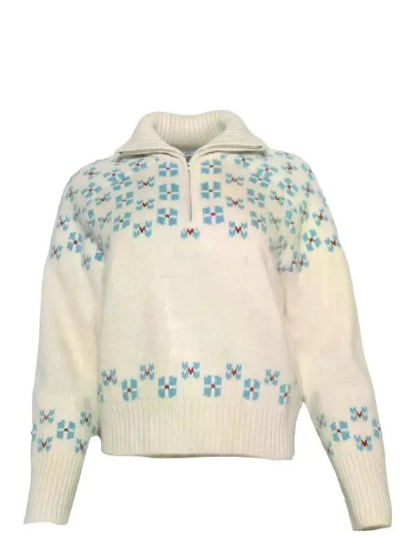 Calle Del Mar Fair Isle Zip Knitwear - Neutrals