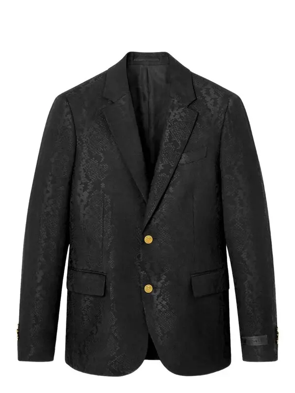 Versace Snakeskin-pattern Blazer - Black