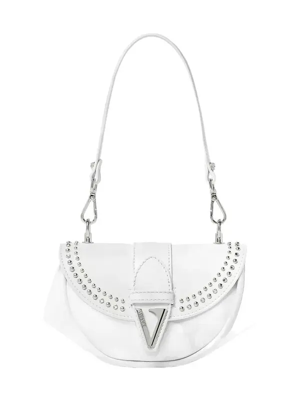 Versace Virtus Studded Shoulder Bag - White