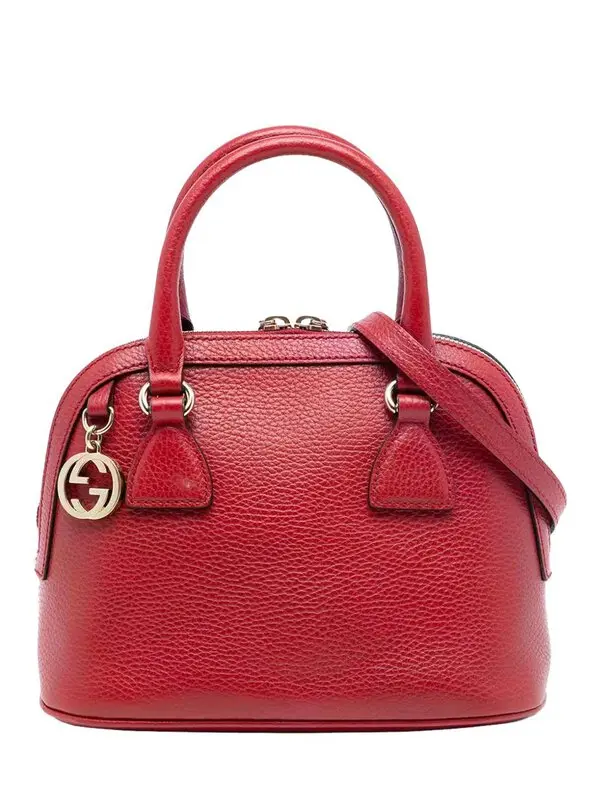 Gucci Gg Charm Dome Satchel - Red