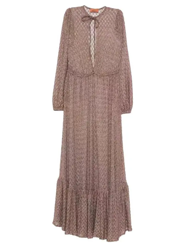 Missoni Ruffled-hem Maxi Dress - Brown