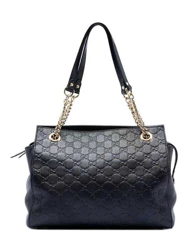 Gucci Medium Sissima Soft Shoulder Bag - Black