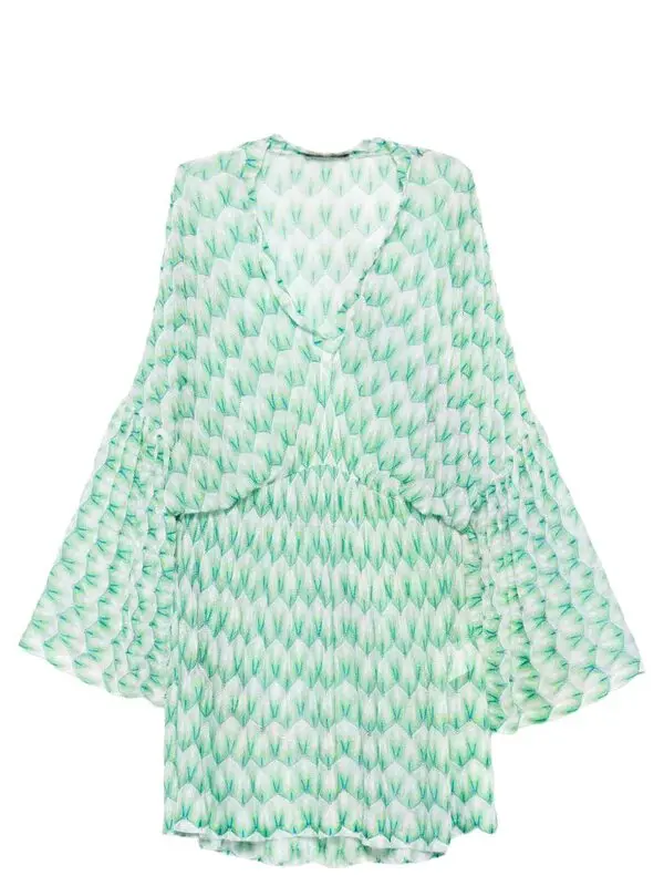 Missoni Flared-sleeve Mini Dress - Green