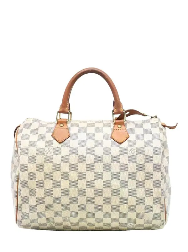 LOUIS VUITTON 2012 Damier Azur Speedy 30 Boston Bag - White