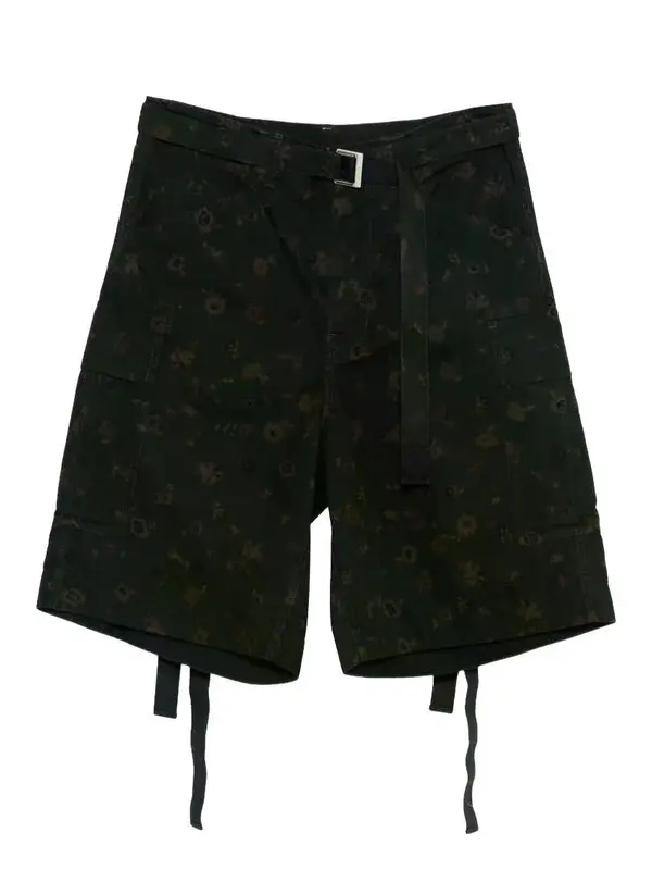 Sacai Floral-print Cargo Shorts - Green