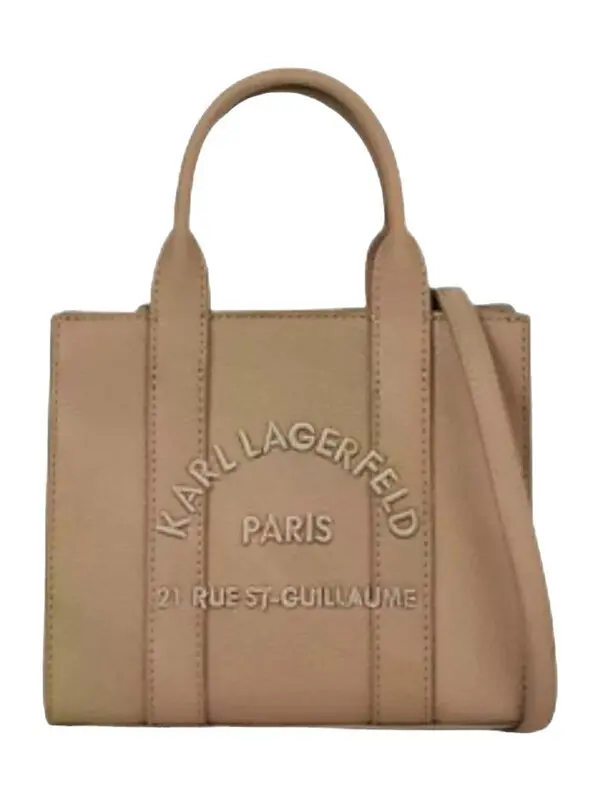 Karl Lagerfeld Embossed Square Tote - Neutrals