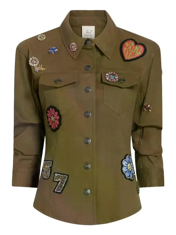 Cinq À Sept Love Patches Canyon Jacket - Green