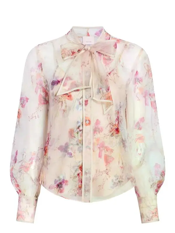 Cinq À Sept Iris Bouquet Farouz Floral Blouse - Neutrals