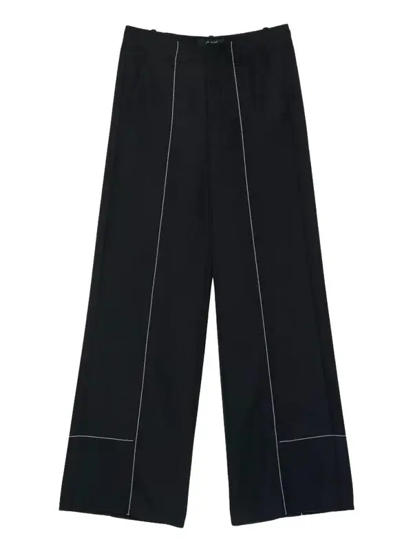 Seafarer Wool Palazzo Pants - Blue