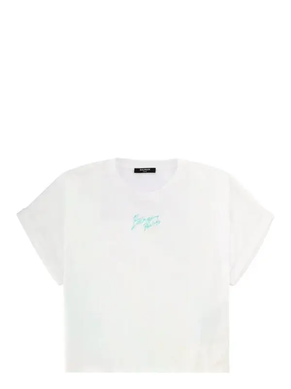 Balmain Rolled-sleeve T-shirt - White