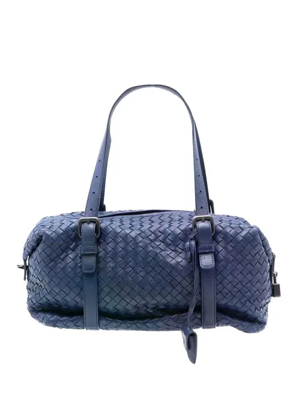 Bottega Veneta Nappa Intrecciato Montaigne Shoulder Bag - Blue