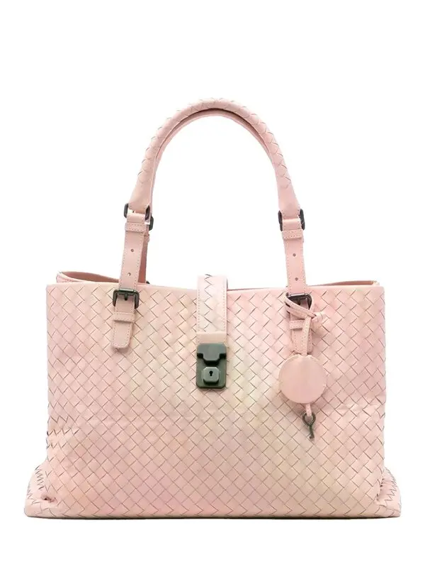 Bottega Veneta 2012-2025 Medium Nappa Intrecciato Roma Tote Bag - Pink