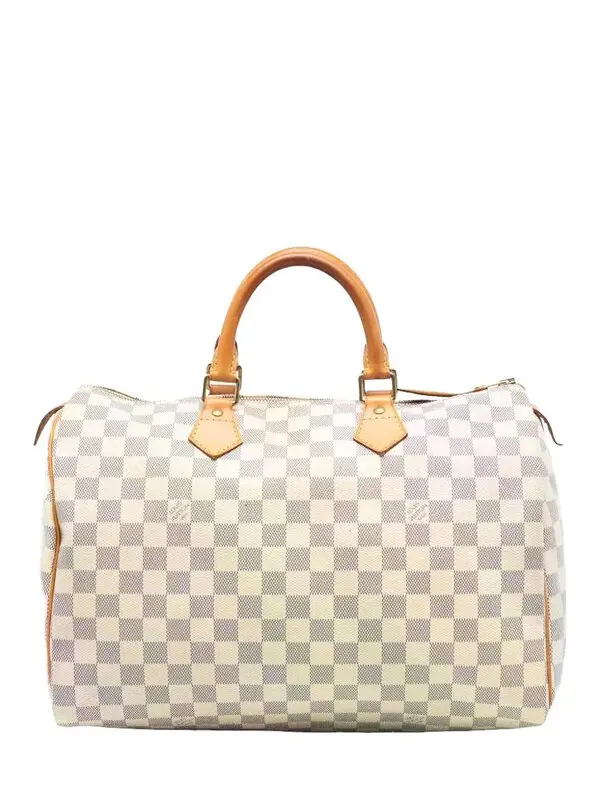 LOUIS VUITTON 2011 Damier Azur Speedy 35 Boston Bag - White