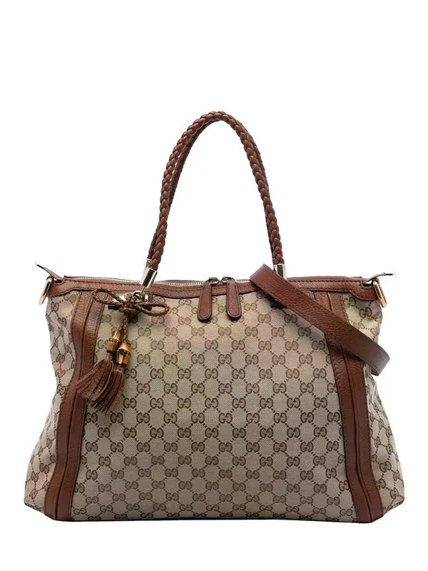Gucci Gg Canvas Bella Satchel - Brown