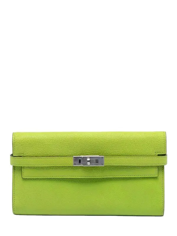 Hermès 2011 Chevre Mysore Kelly Longue Wallet - Green
