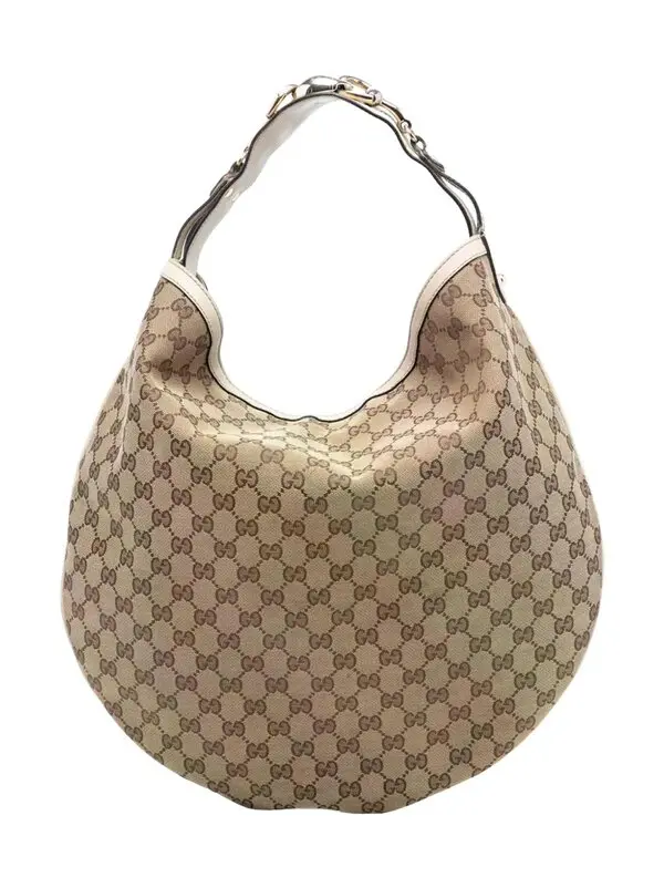 Gucci Gg Canvas Horsebit Hobo Bag - Brown