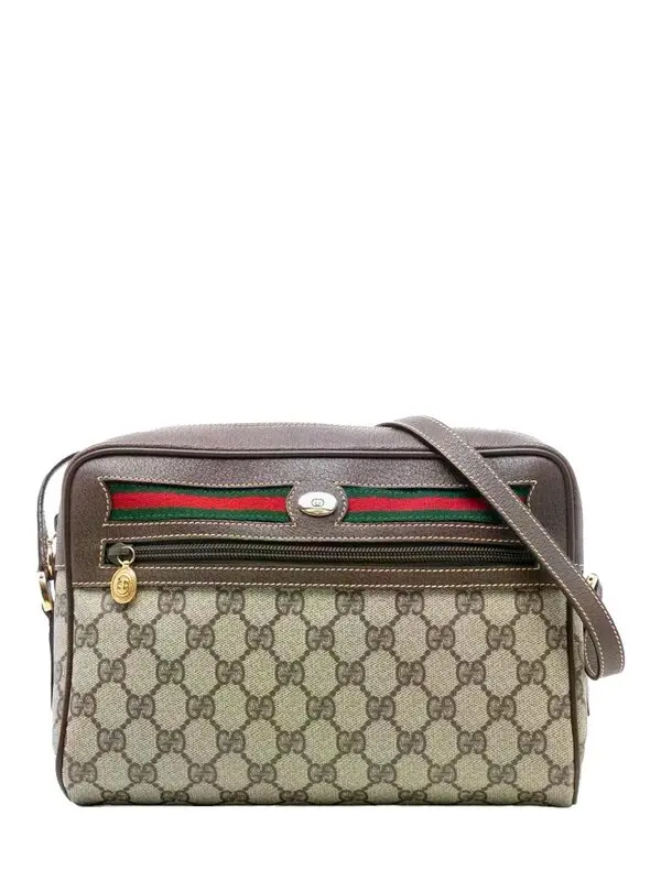 Gucci 20th Century Gg Supreme Interlocking G Web Crossbody Bag - Brown