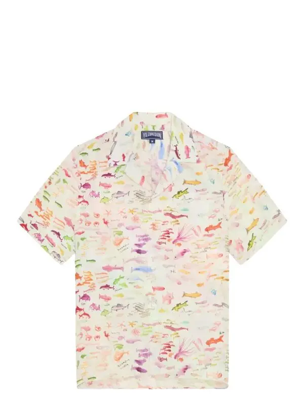 Vilebrequin Fish-print Short-sleeve Shirt - Neutrals