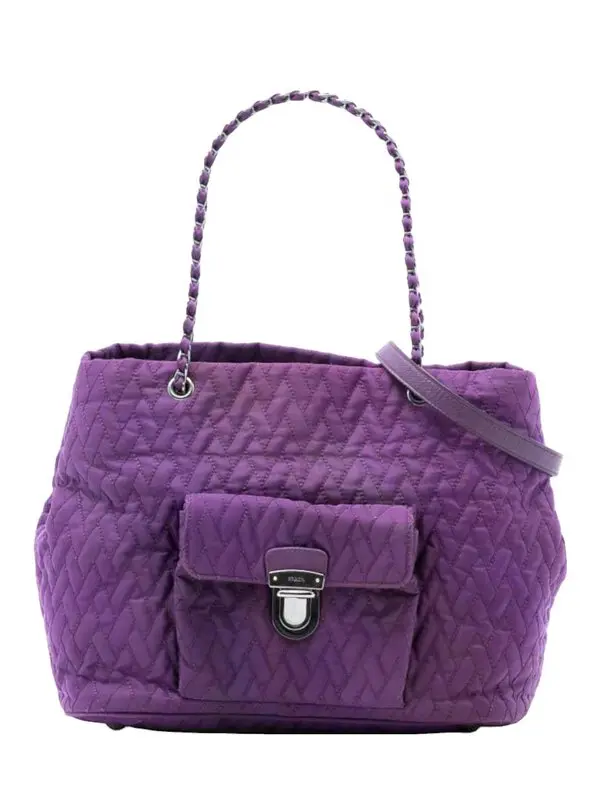 Prada Impuntu Tessuto Chain Tote Satchel 2010-2025 - Purple