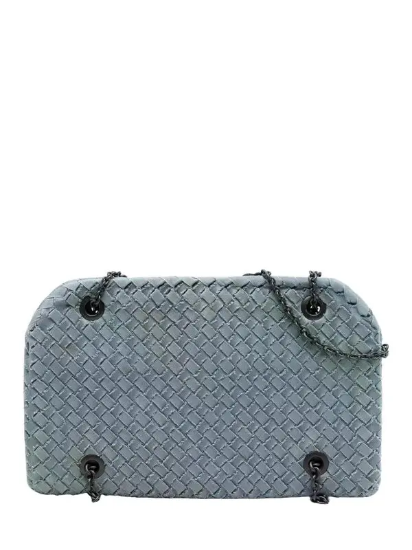 Bottega Veneta 2012-2025 Grosgrain Intrecciato Duo Shoulder Bag - Blue