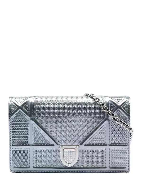 Dior 2017 Microcannage Diorama Crossbody Bag - Silver