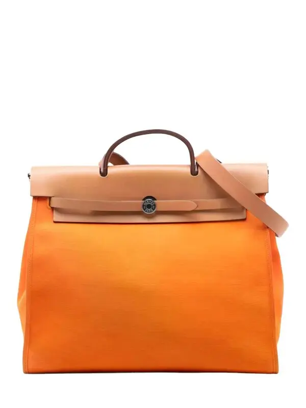 Hermès 2012 Toile Herbag Zip 39 Satchel - Brown