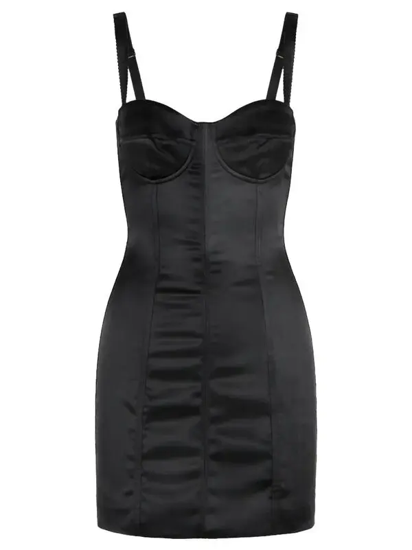Dolce & Gabbana Satin Corset Minidress - Black