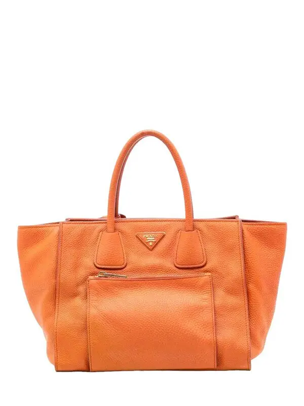 Prada Vitello Phenix Shopping Tote Satchel - Orange