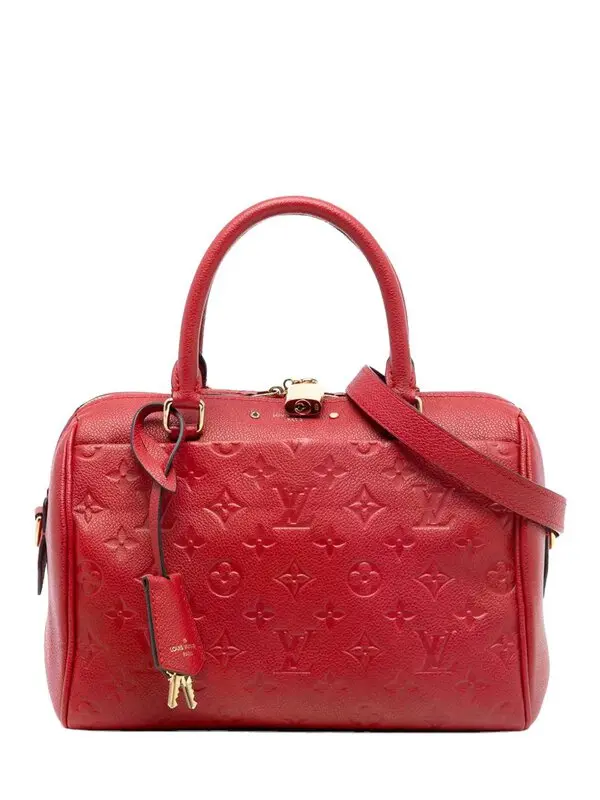 LOUIS VUITTON 2016 Monogram Empreinte Speedy Bandouliere 25 Satchel - Red