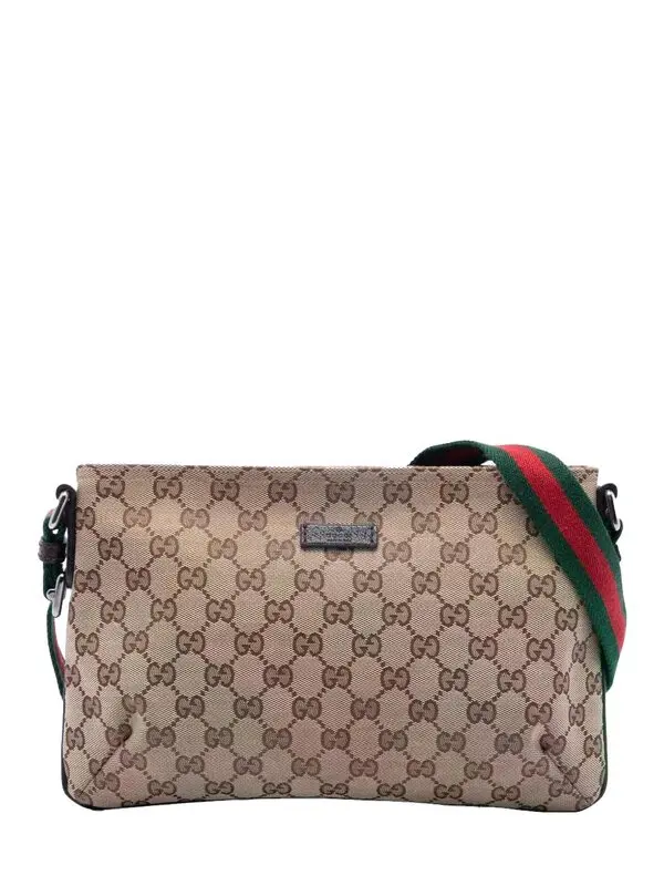 Gucci Gg Canvas Web Crossbody Bag - Brown