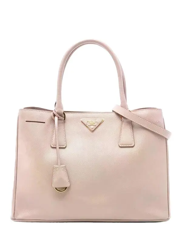 Prada Large Saffiano Lux Galleria Double Zip Satchel - Pink