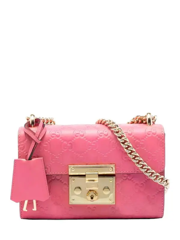 Gucci Small Sissima Padlock Crossbody Bag - Pink