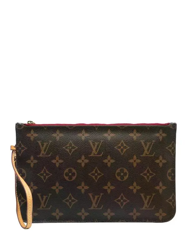 LOUIS VUITTON 2014 Monogram Neverfull Mm Pouch - Brown